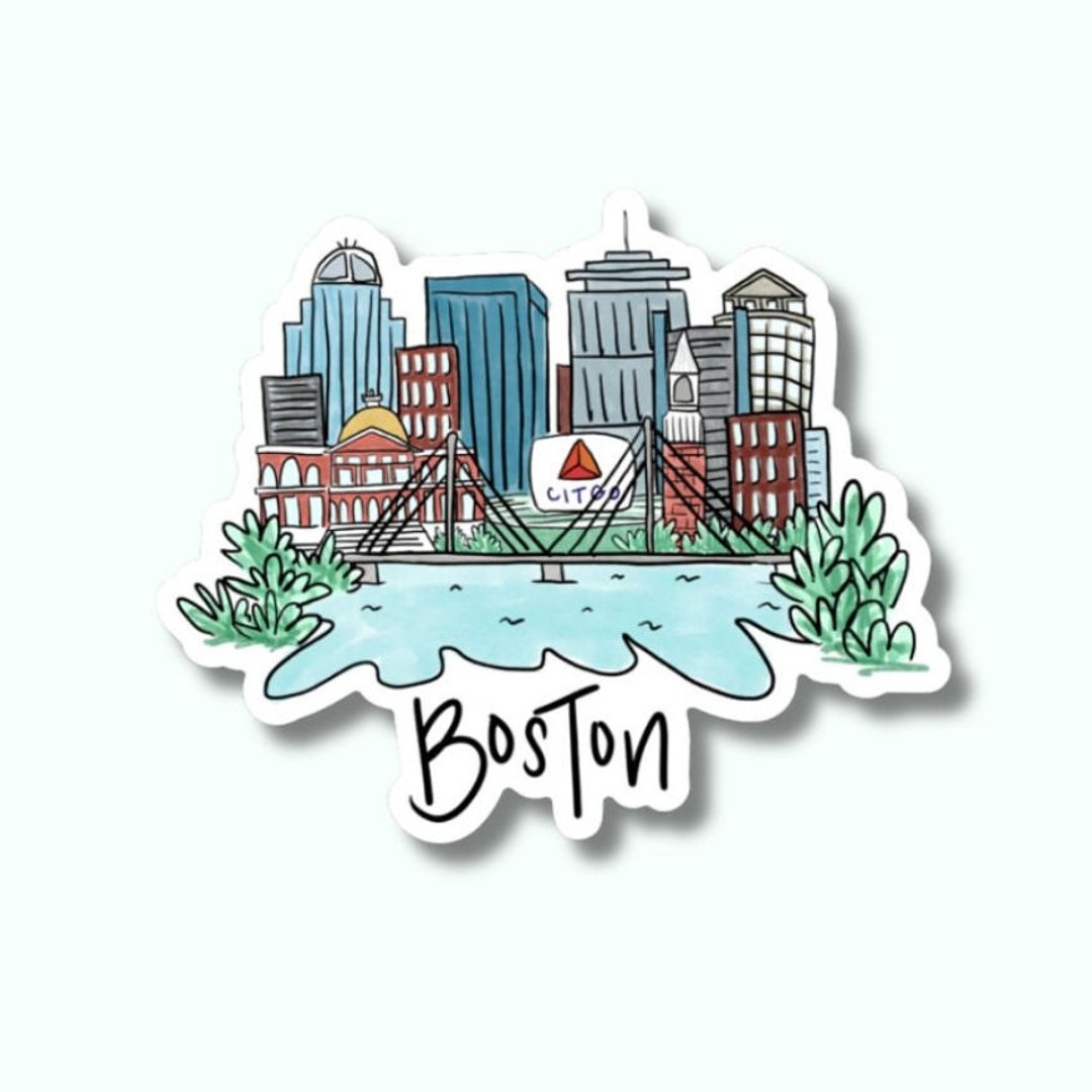 Boston Skyline Sticker: Waterproof Vinyl Cityscape - Etsy