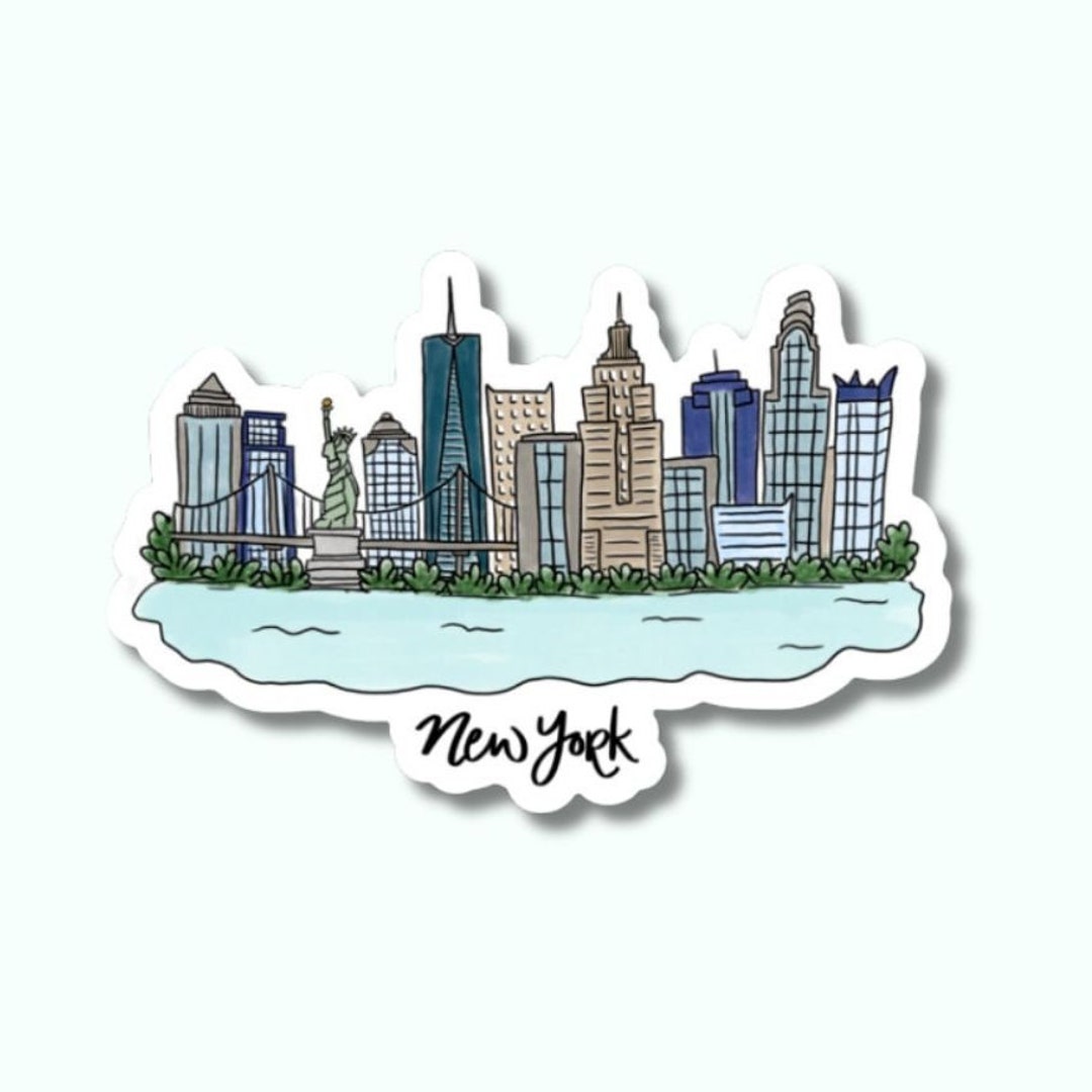 New York City Skyline Sticker | Decorative Sticker | Fun | Cute Vinyl ...
