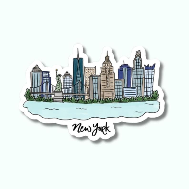 New York City Skyline Sticker | Decorative Sticker | Fun | Cute Vinyl ...