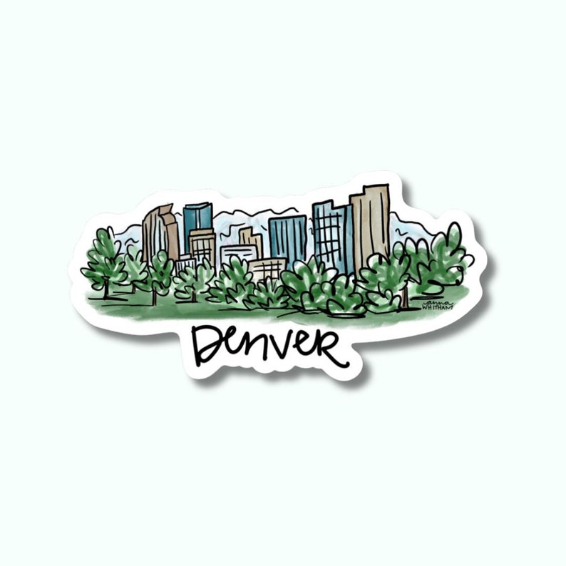 Denver Skyline Sticker | Decorative Sticker | Fun | Cute Vinyl Sticker ...