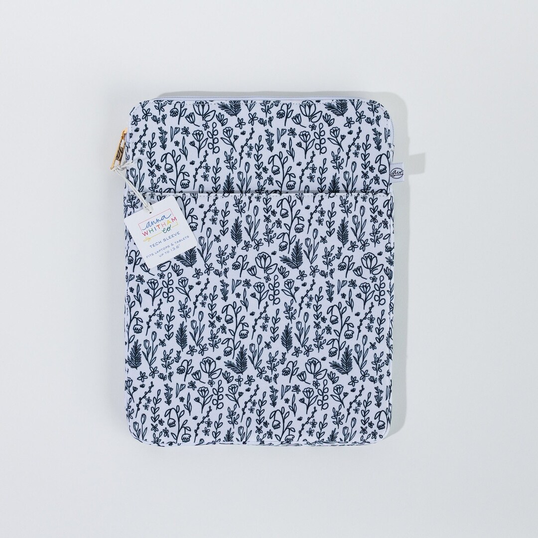 Inked Floral Tech Sleeve | Laptop Case | Tablet Holder | iPad Cover - Etsy