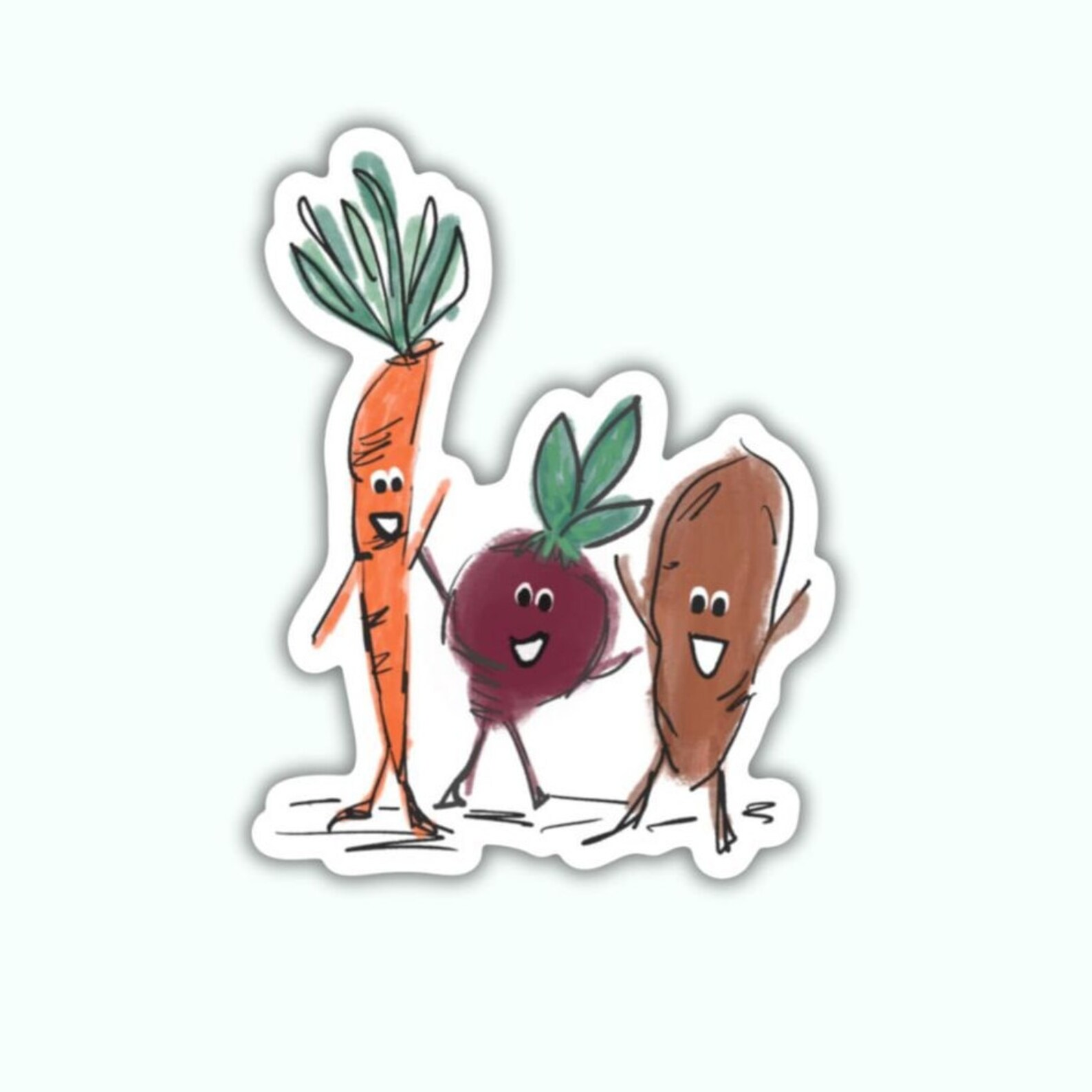 Root Vegetables Vinyl Sticker | Cute Laptop Decoration - Etsy