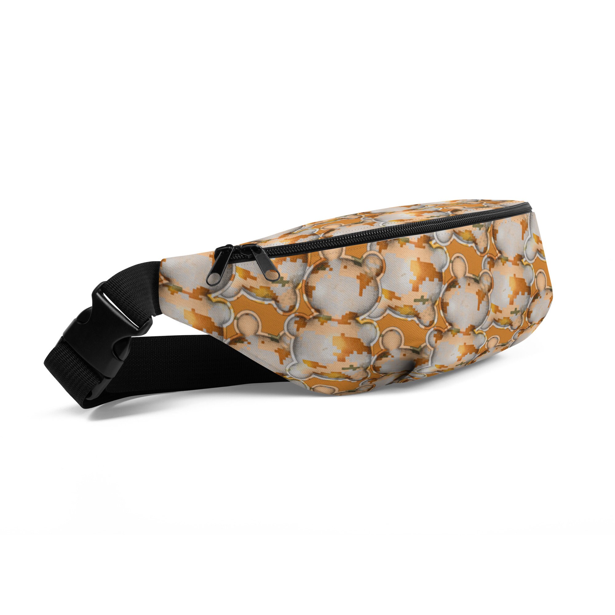 3D Bear Neutral Camo Crossbody Bag, Water Resistant Canvas Sling Bag ...