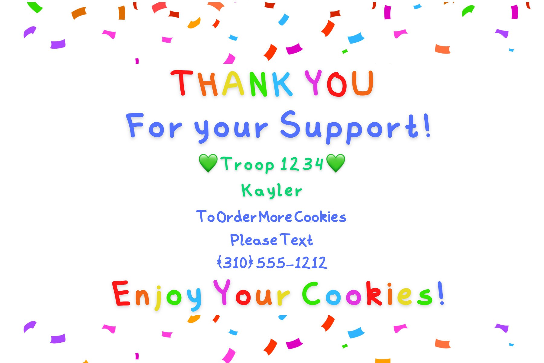 Editable/printable Girl Scout Cookie Thank You (daisy, Brownie, Junior ...