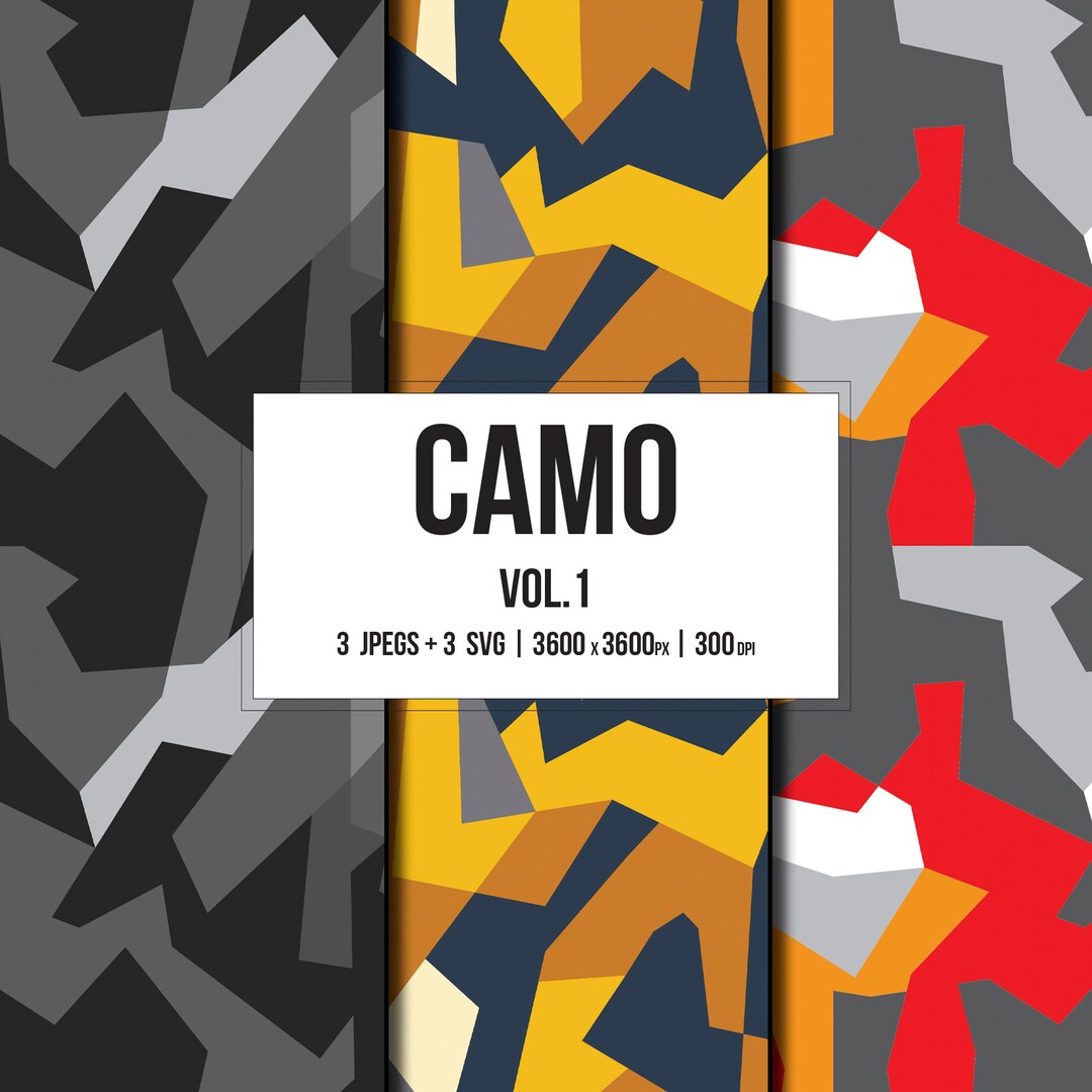 Sharp Camouflage Pattern, Vol.1, Military Design, Digital Paper ...