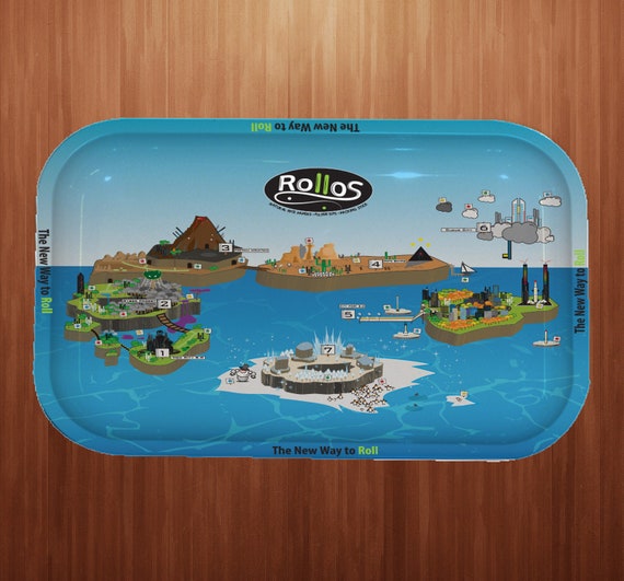Rollos Rolling Tray Blue Pattern - Etsy