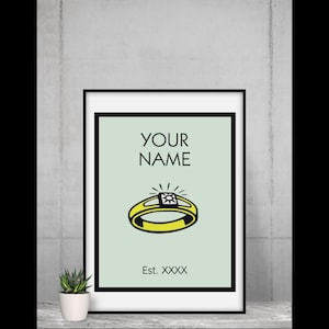 Customized Monopoly Wedding/engagement Print - Etsy