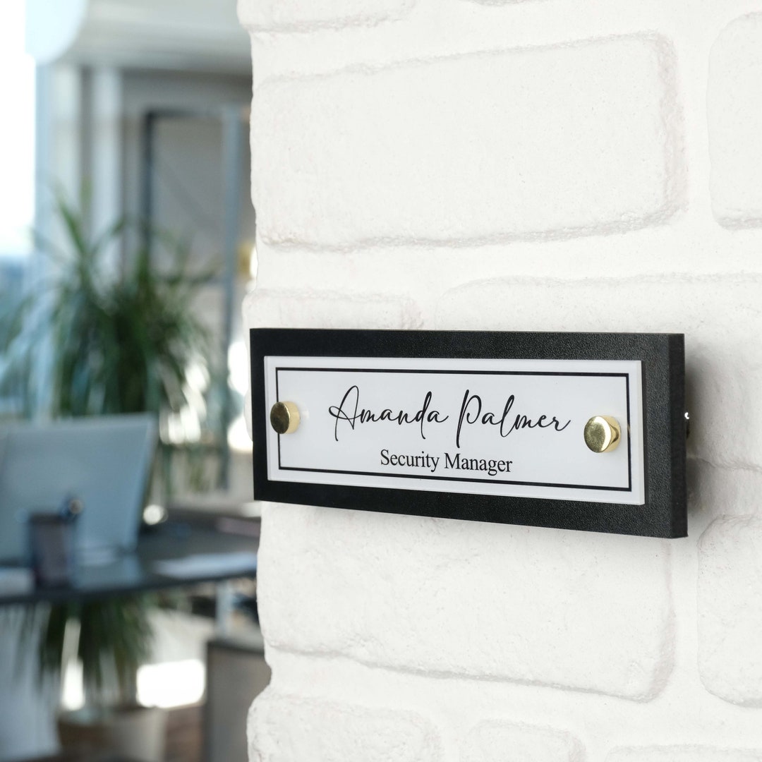 Acrylic Nameplate on Wood-door Sign -wall Name Plate - Wall Name Sign ...