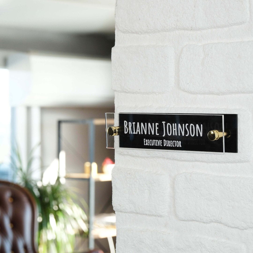 Acrylic Wall Nameplate- Business Door Sign-custom Name and Position ...