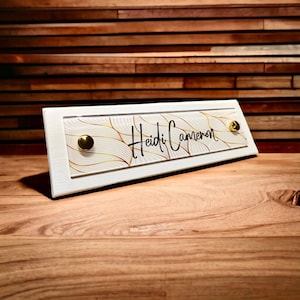 Floral Design Custom Office Desk Name Plate - Etsy