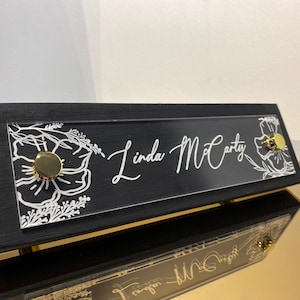 Floral Design Custom Office Desk Name Plate - Etsy