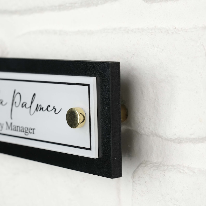 Personalized Acrylic Wood Door Sign: Office Wall Name Plate - Etsy