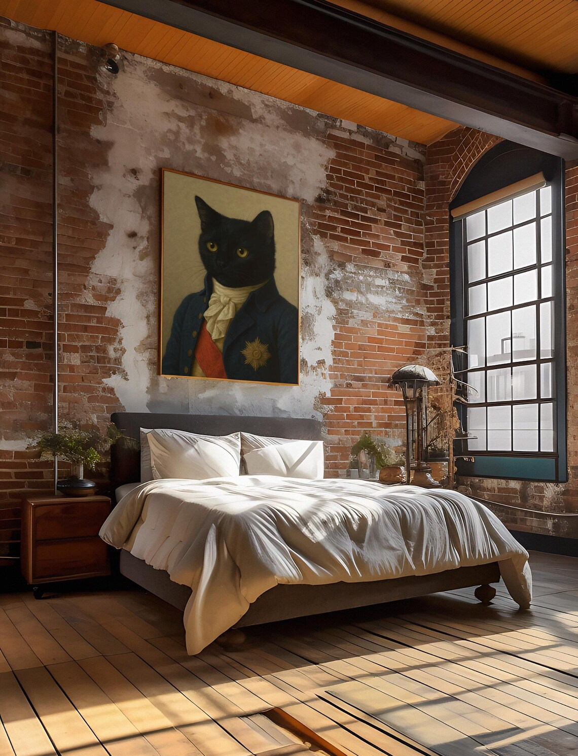 Juju the Aristocat – Printable Neoclassical Black Cat Portrait ...