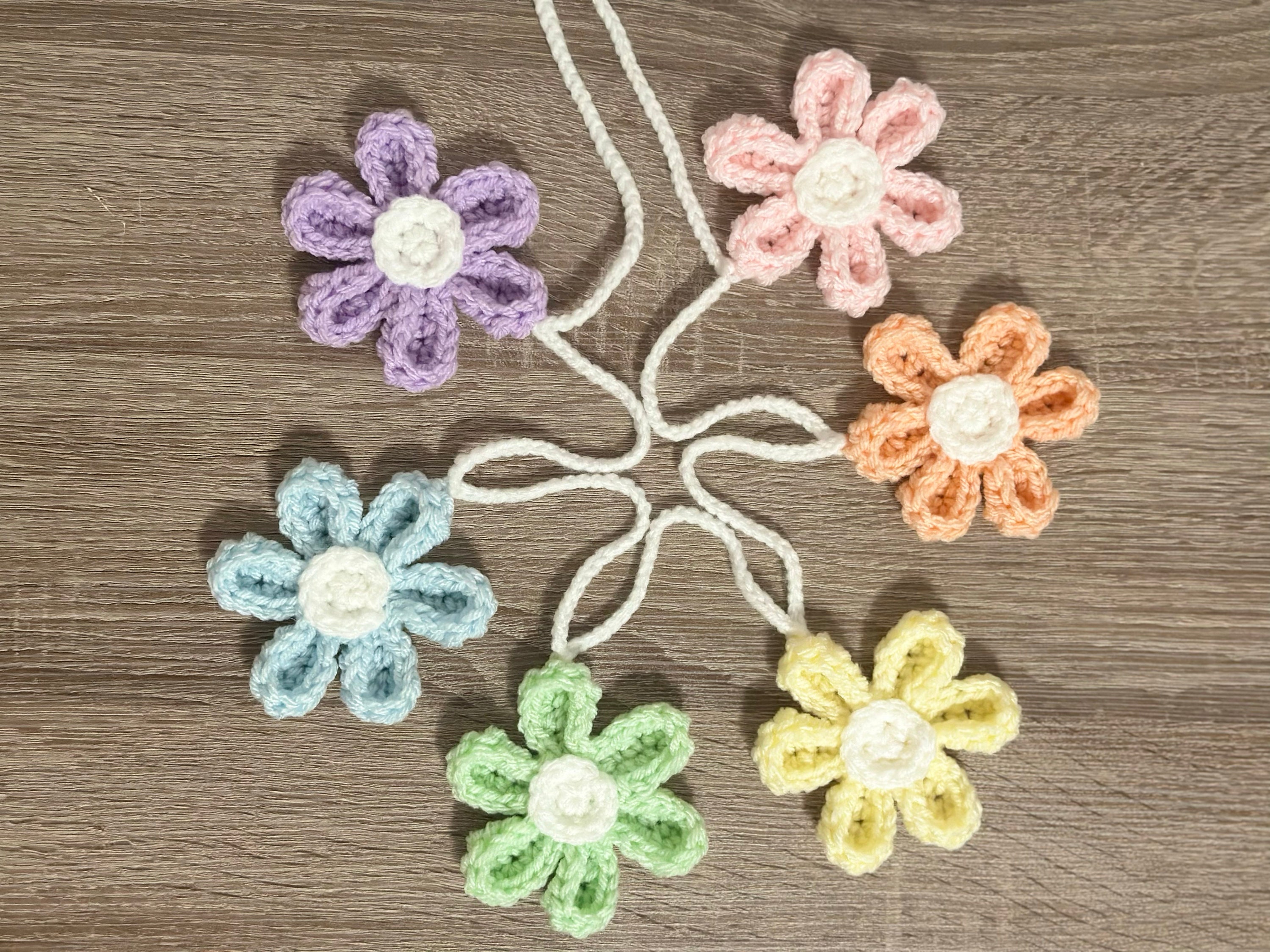 Crochet Flower Garland Crochet Pastel Daisy Spring Decor Crochet Easter ...