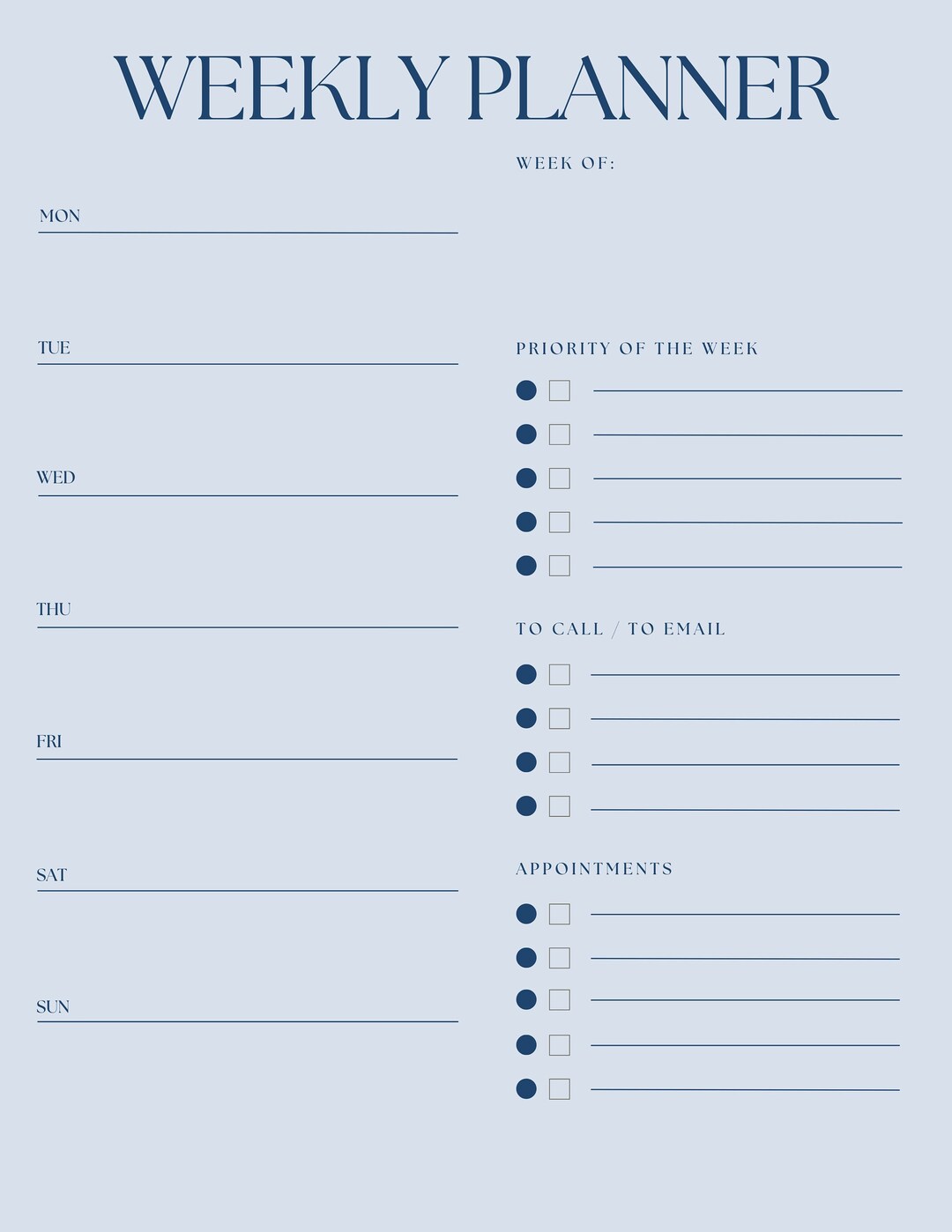 Digital Monthly Calendar | Weekly to Do List | Daily to Do List ...