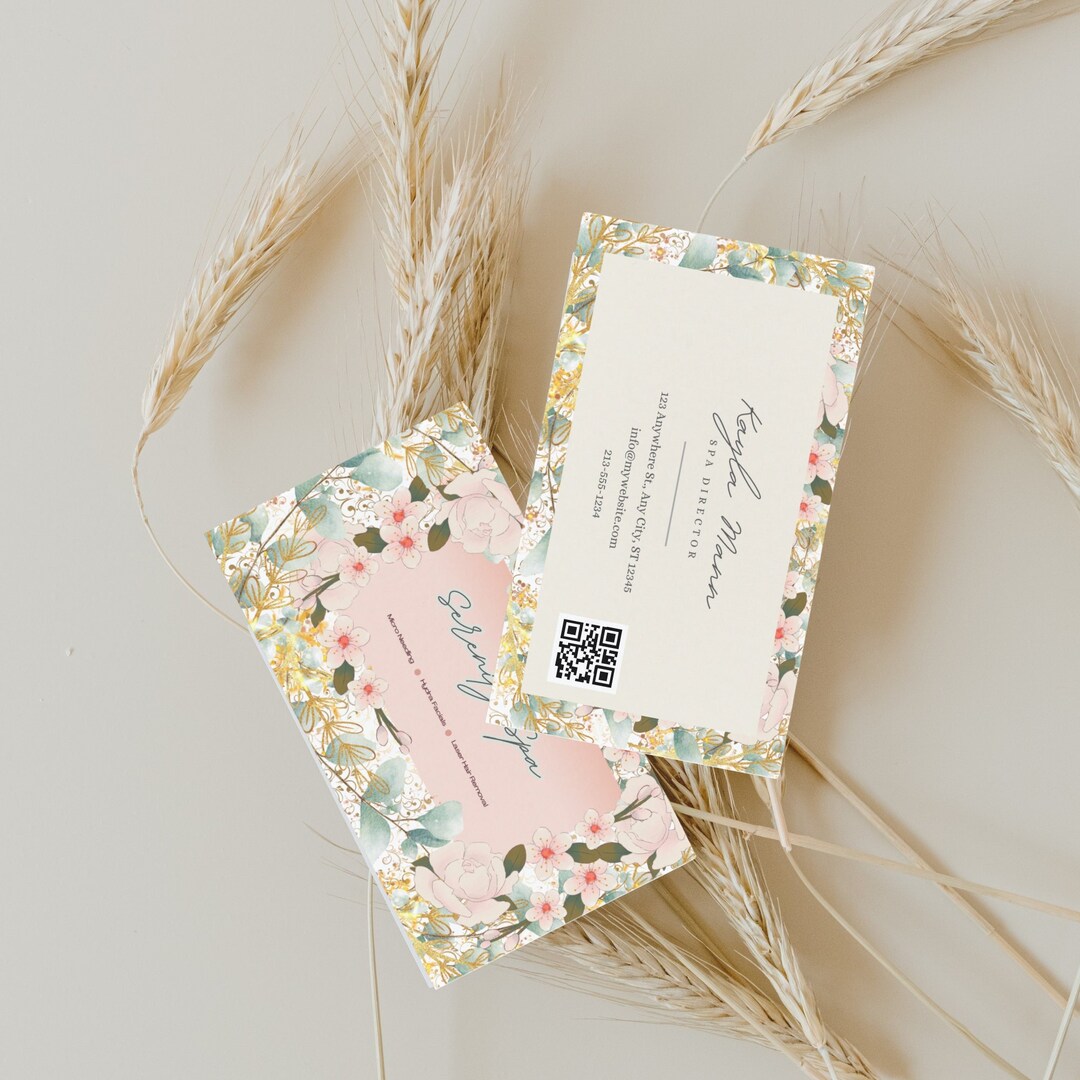 Feminine Business Card Template, Esthetician, Business Card Instant ...