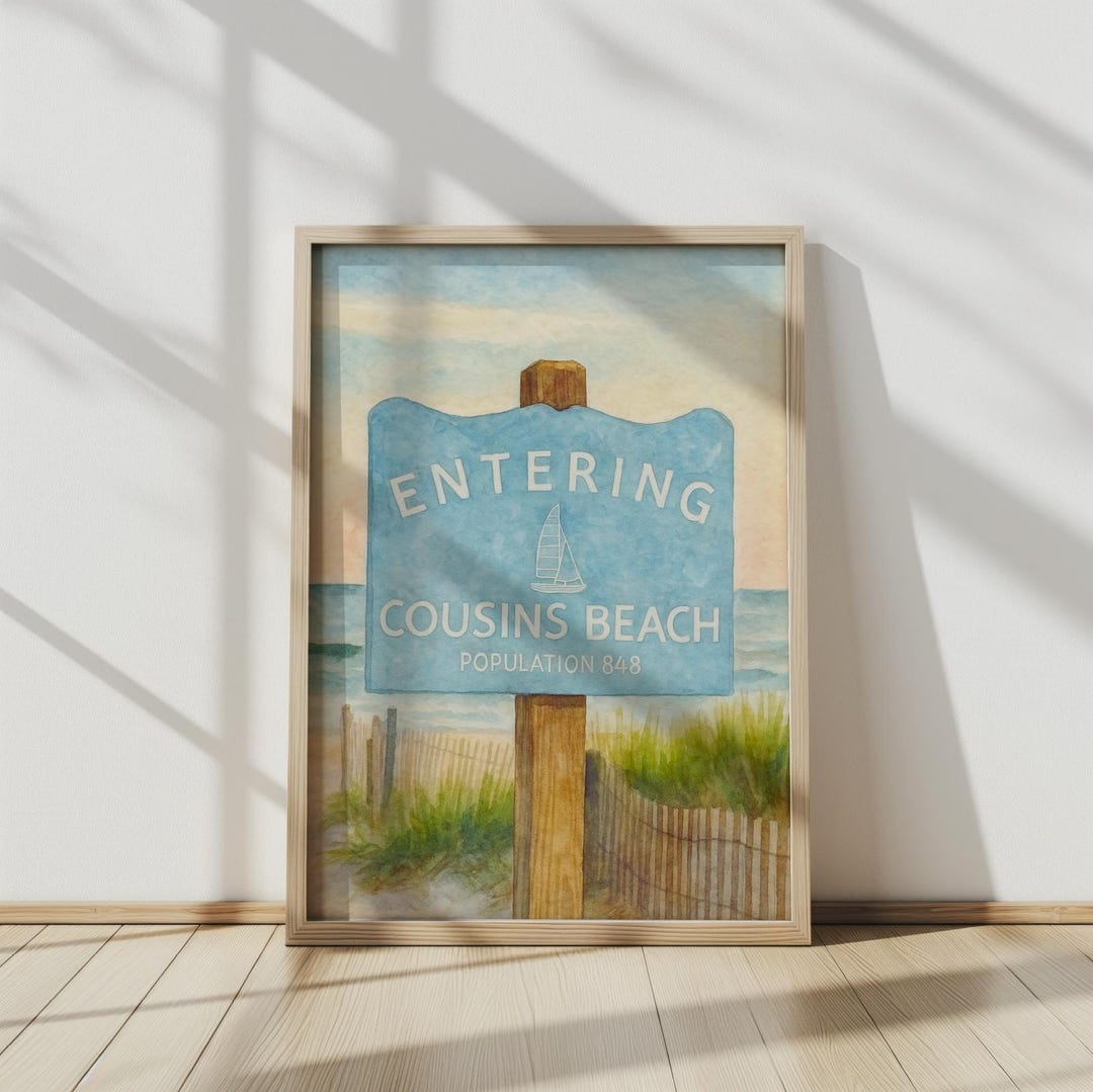 Cousins Beach Sign | Watercolor Beach Print | 3x4 PNG Format - Etsy