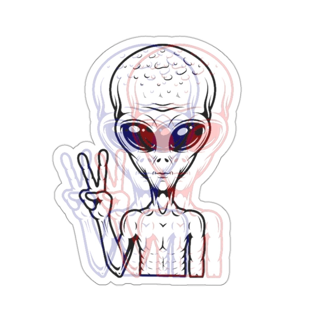 Trippy Alien Sticker - Etsy