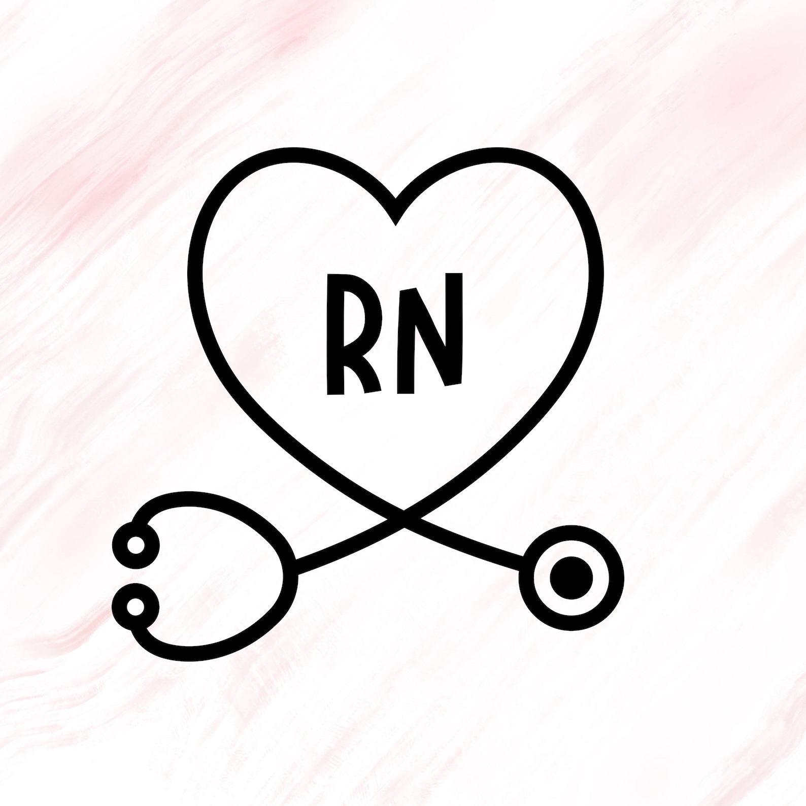 RN Heart Stethoscope PNG Digital Design - Etsy