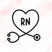 RN Heart Stethoscope PNG Digital Design - Etsy