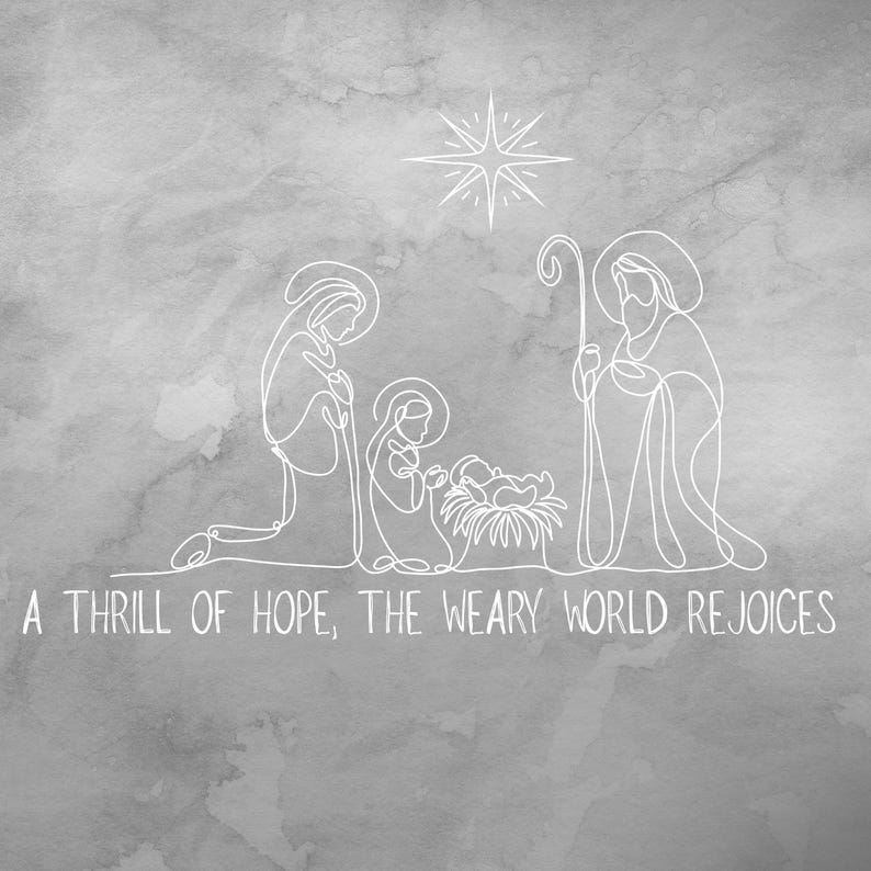 The Weary World Rejoices! Nativity Png in White and Black, Digital ...