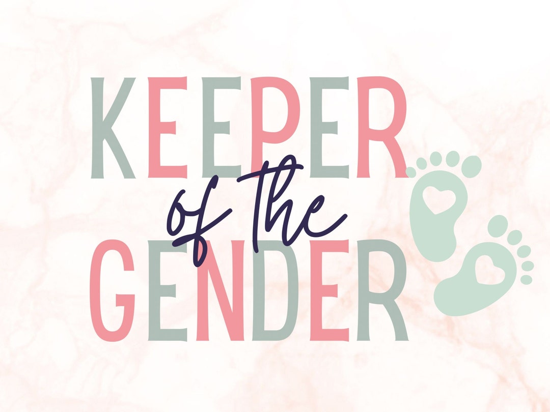 Keeper of the Gender Pink and Green Gender Reveal Design Png Download ...