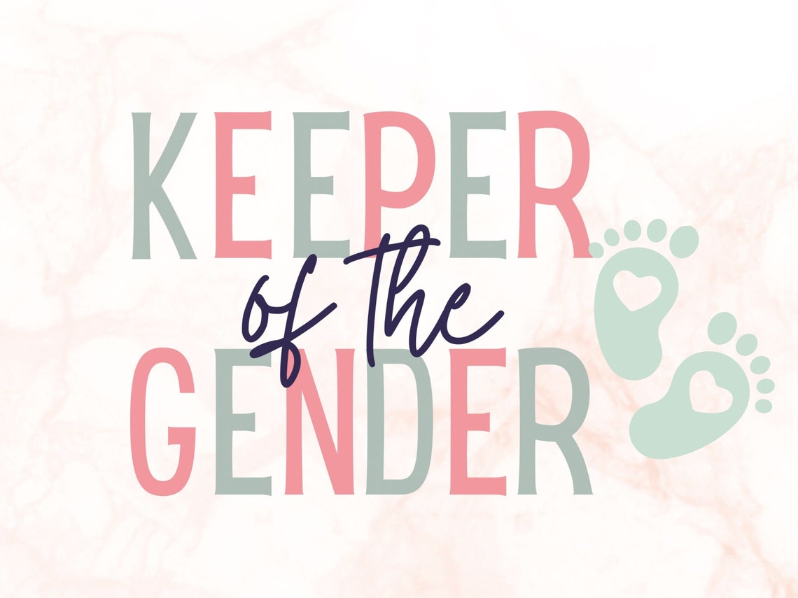Keeper of the Gender Pink and Green Gender Reveal Design Png Download ...