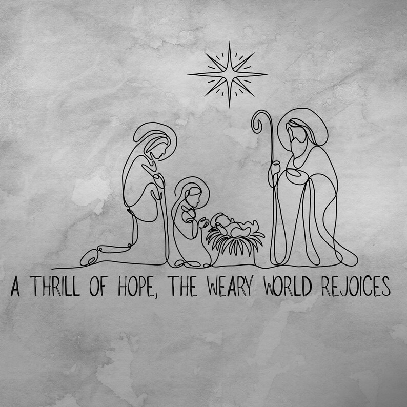 The Weary World Rejoices! Nativity Png in White and Black, Digital ...