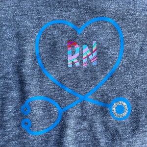 RN Heart Stethoscope PNG Digital Design - Etsy