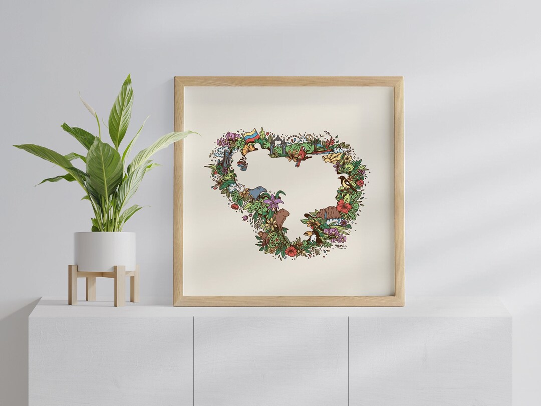 Venezuela Map - Printable Wall Art - Etsy