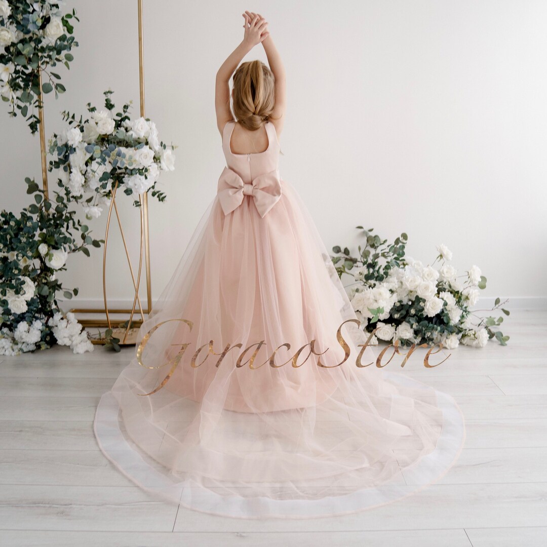 Flower Girl Dress Pink, Tulle Flower Girl Dress, Party Dress for Girls ...