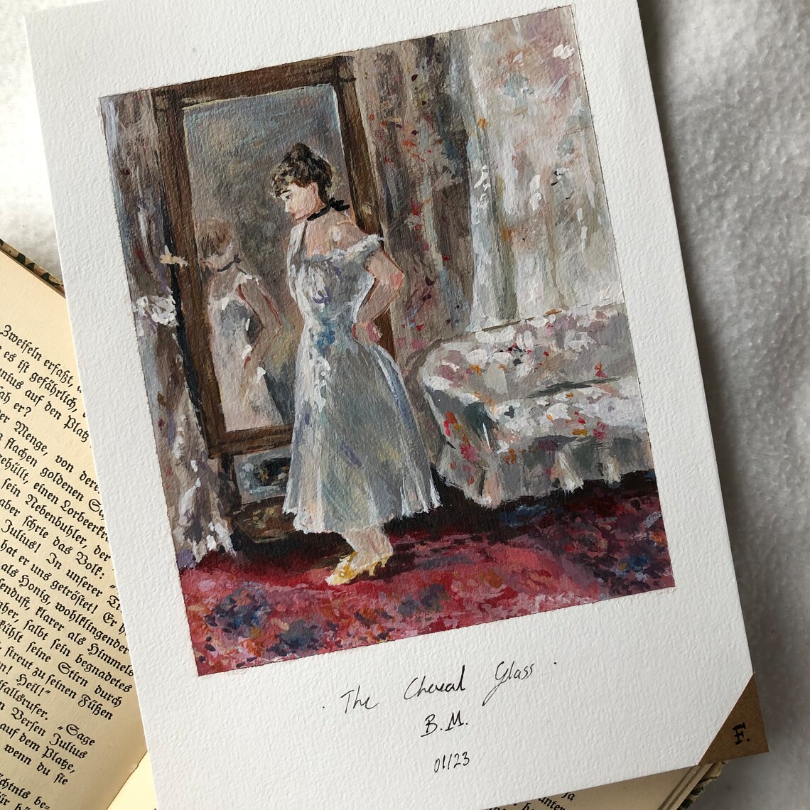 The Cheval Glass original Painting Acrylic A5 - Etsy