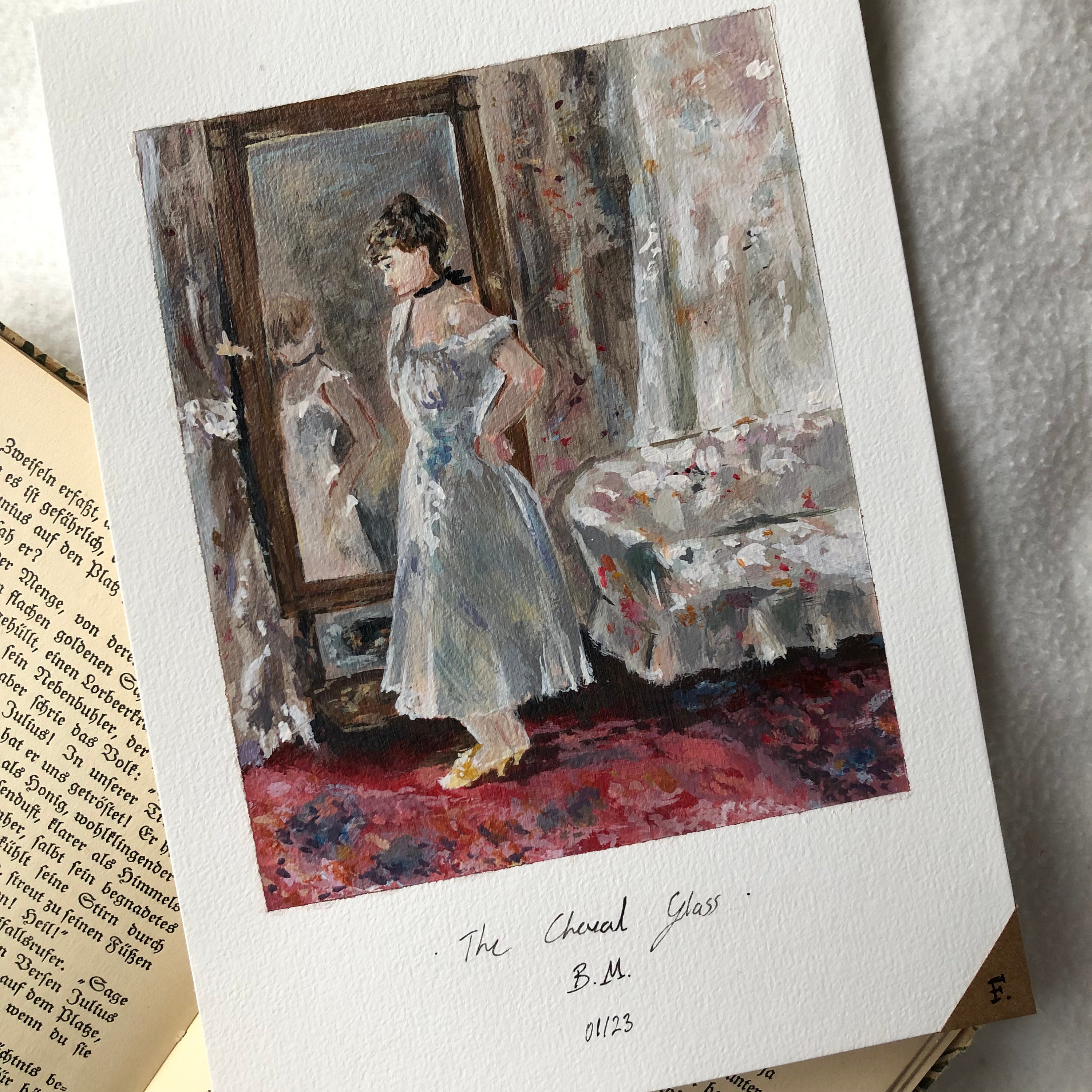 The Cheval Glass original Painting Acrylic A5 - Etsy