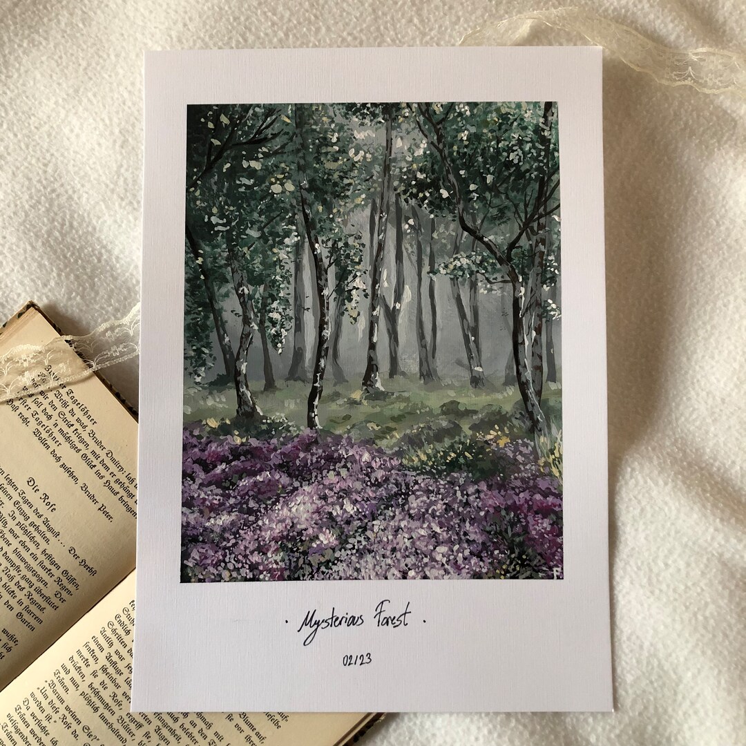 Mysterious Forest "a4 Original Painting - Acrylic", Wood Paint Artwork ...