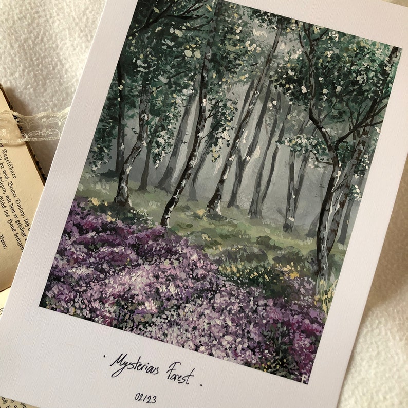 Mysterious Forest a4 Original Painting Acrylic, Wood Paint Artwork ...