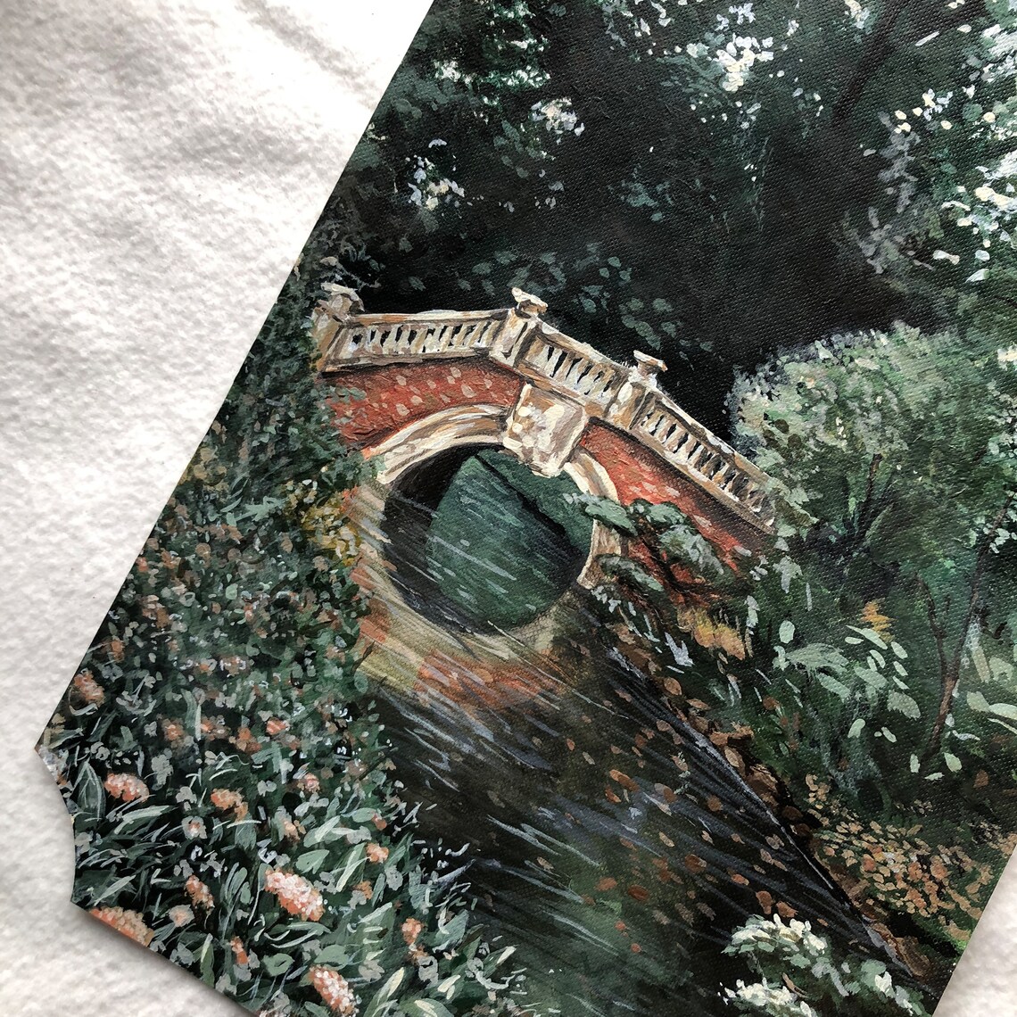Old Bridge a4 Original Painting Acrylic, Wood Paint Artwork, Wall ...