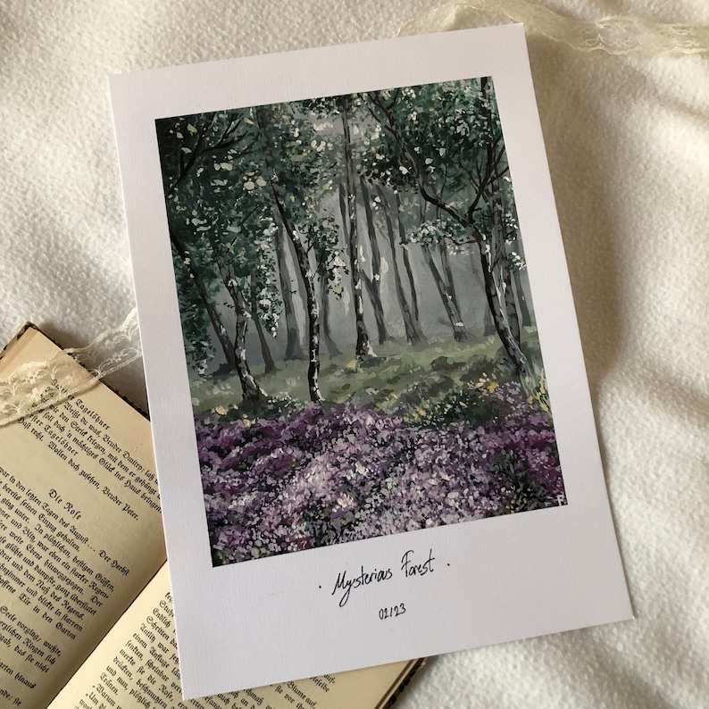 Mysterious Forest a4 Original Painting Acrylic, Wood Paint Artwork ...