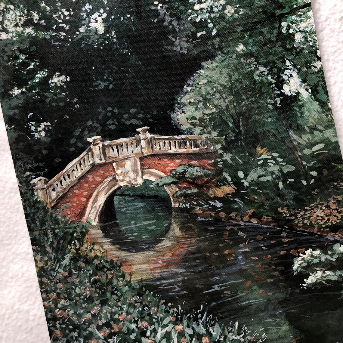 Old Bridge a4 Original Painting Acrylic, Wood Paint Artwork, Wall ...
