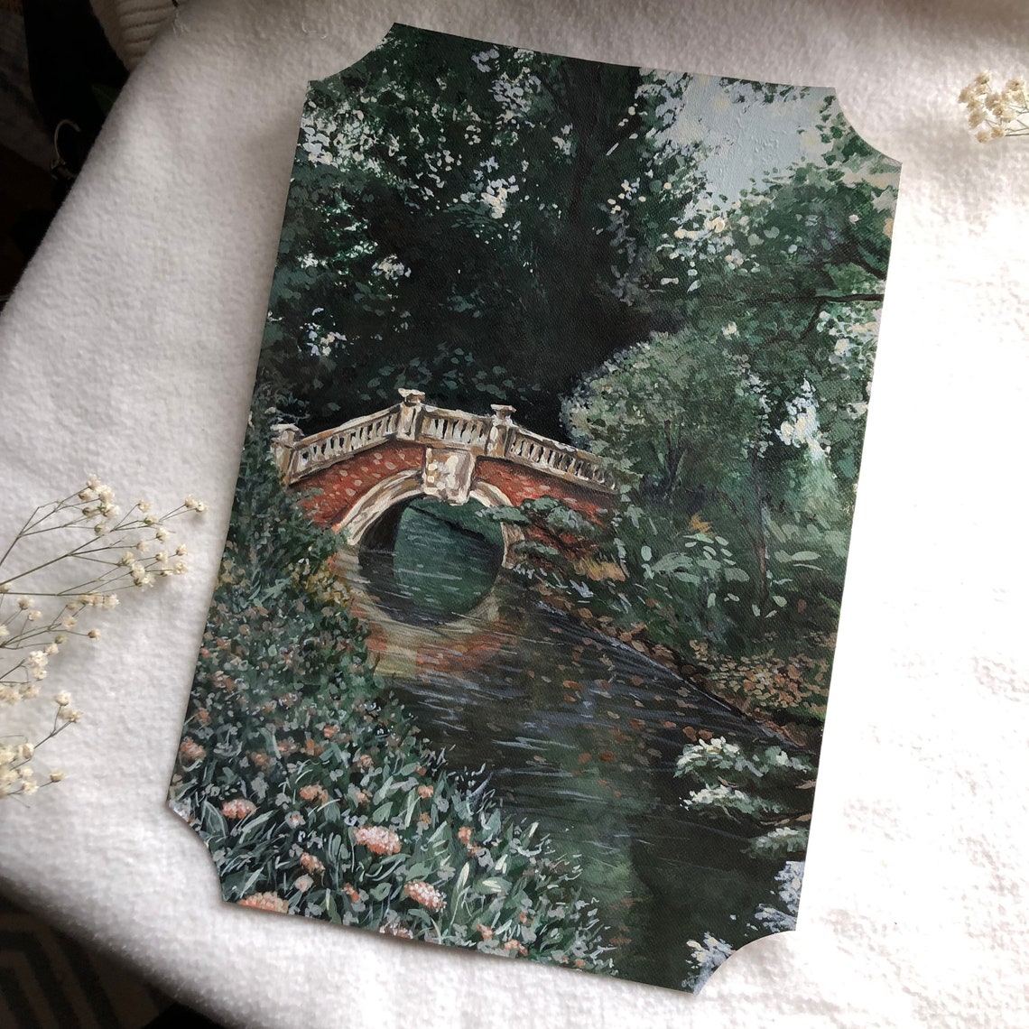 Old Bridge a4 Original Painting Acrylic, Wood Paint Artwork, Wall ...