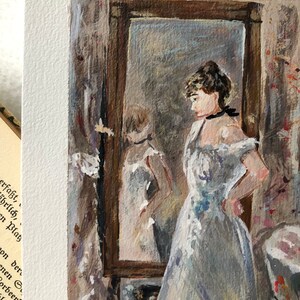 The Cheval Glass "original Painting Acrylic A5 ", Tiny Artwork, Small ...