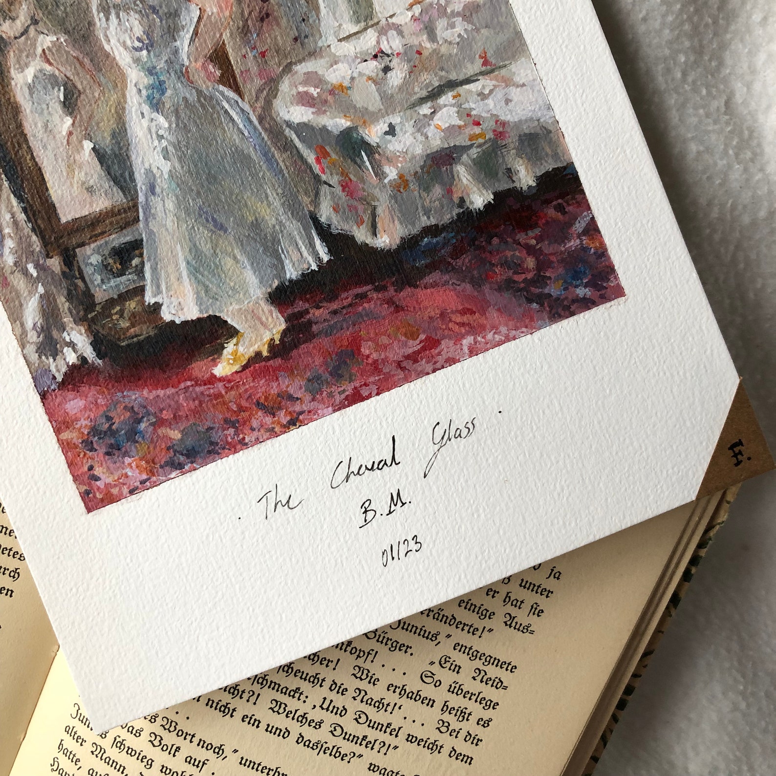 The Cheval Glass original Painting Acrylic A5 - Etsy