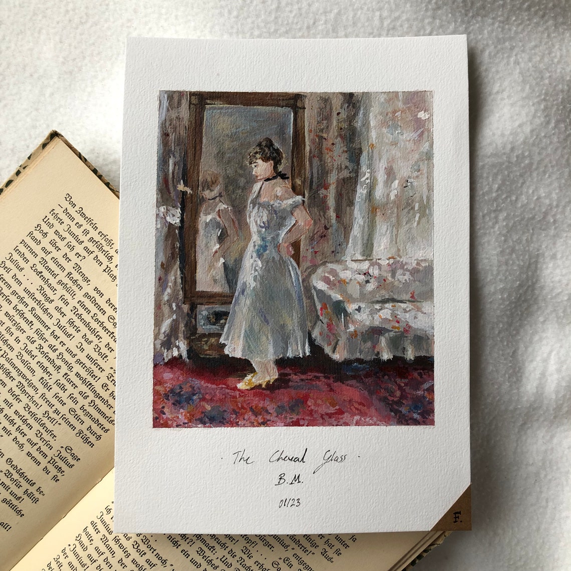 The Cheval Glass original Painting Acrylic A5 - Etsy