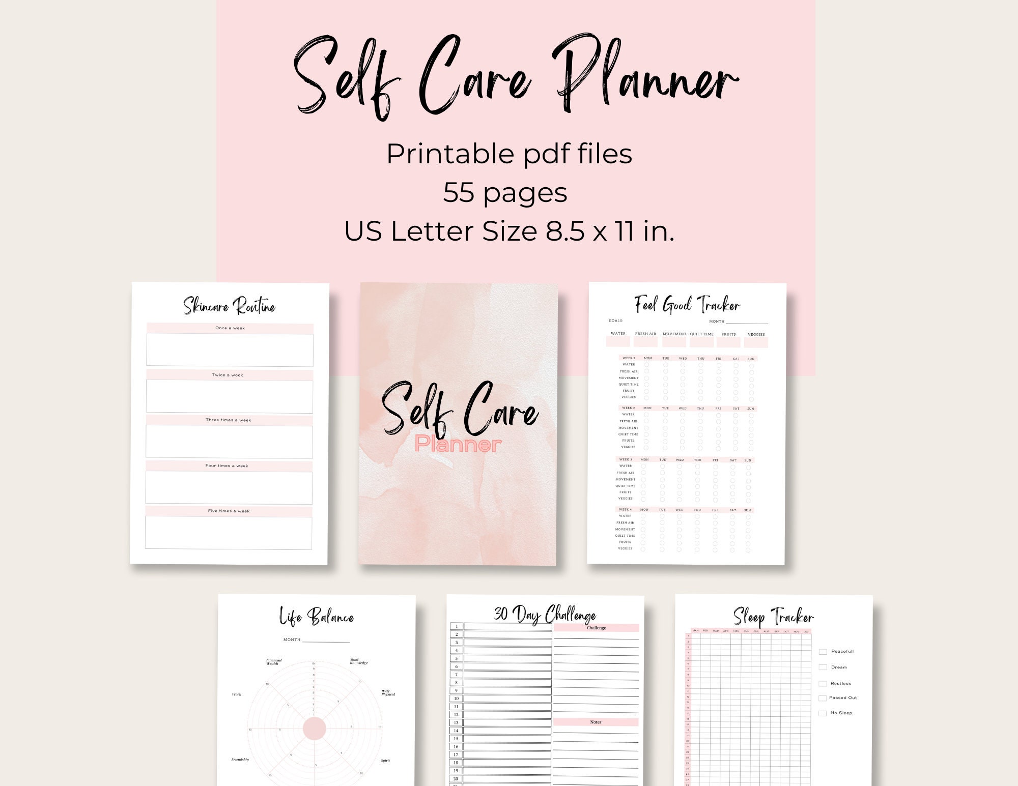Ultimate Self-care Planner Printable Habits, Skincare, Haircare, Makeup ...