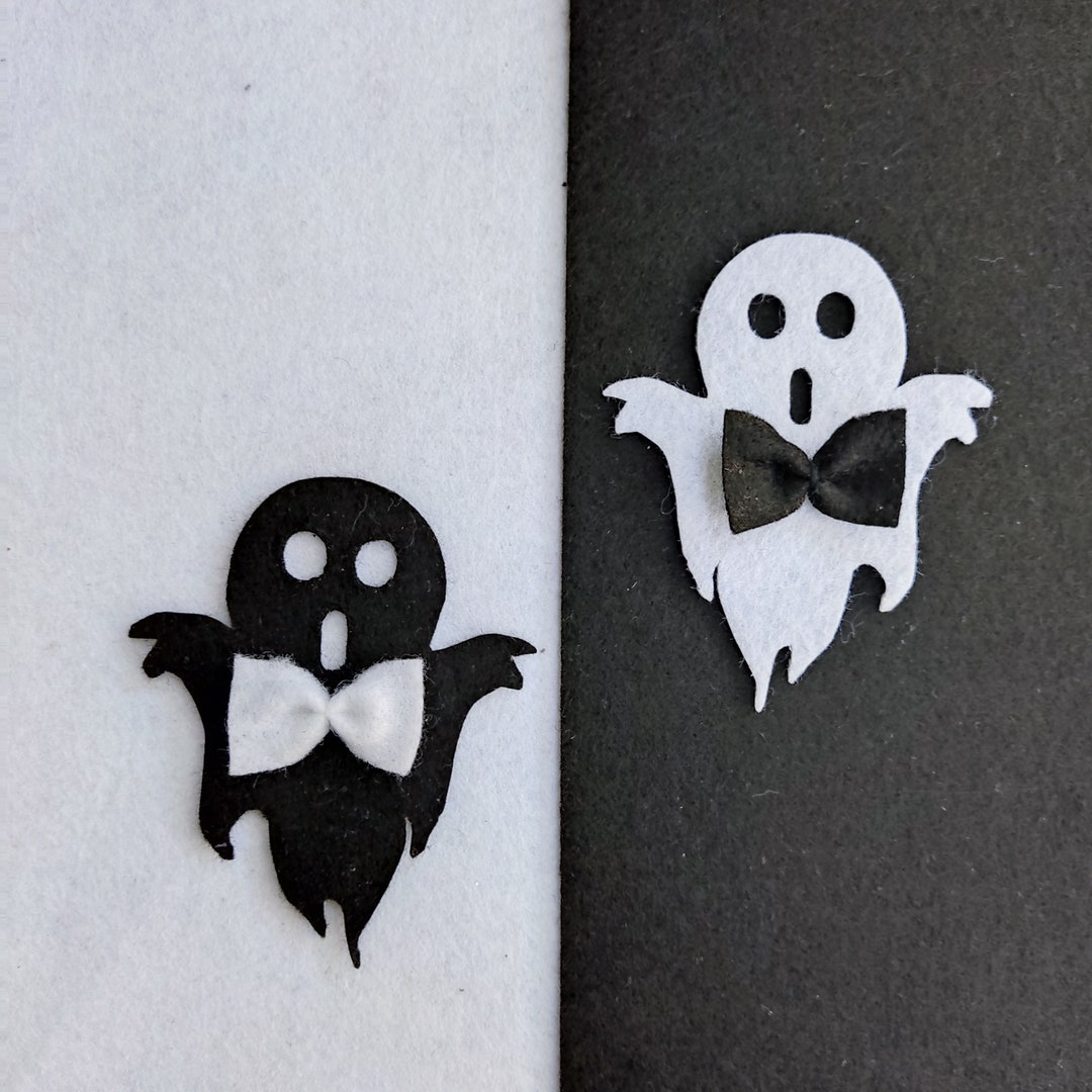 Die Cut Felt Ghosts Felt Bow Tie Craft Supplies Elegant Ghost - Etsy