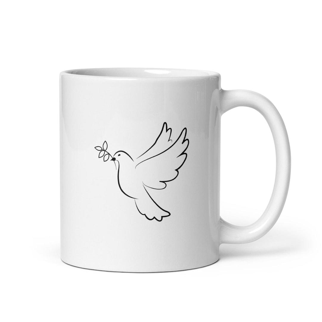 Peace Mug Peace Dove Mug Dove of Peace Coffee Mug Minimalist Peace ...