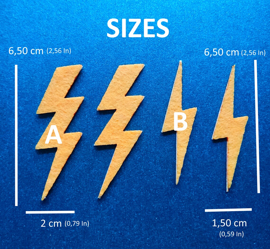Felt Adhesive Lightning Bolts Die Cut Felt Lightning Bolts Stickers ...