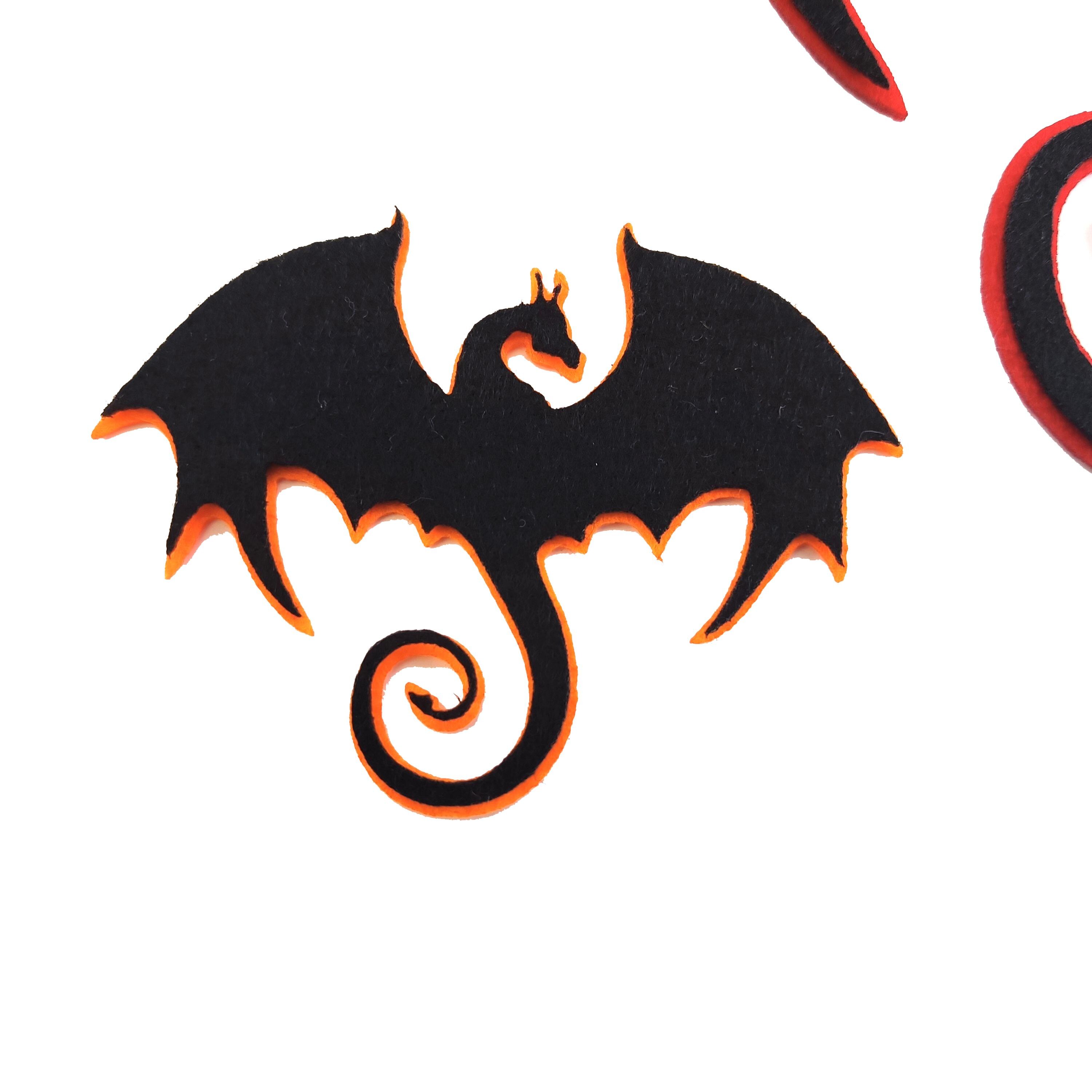 Felt Dragon Applique Die Cut Shape for Sewing and Craft Projects Felt ...