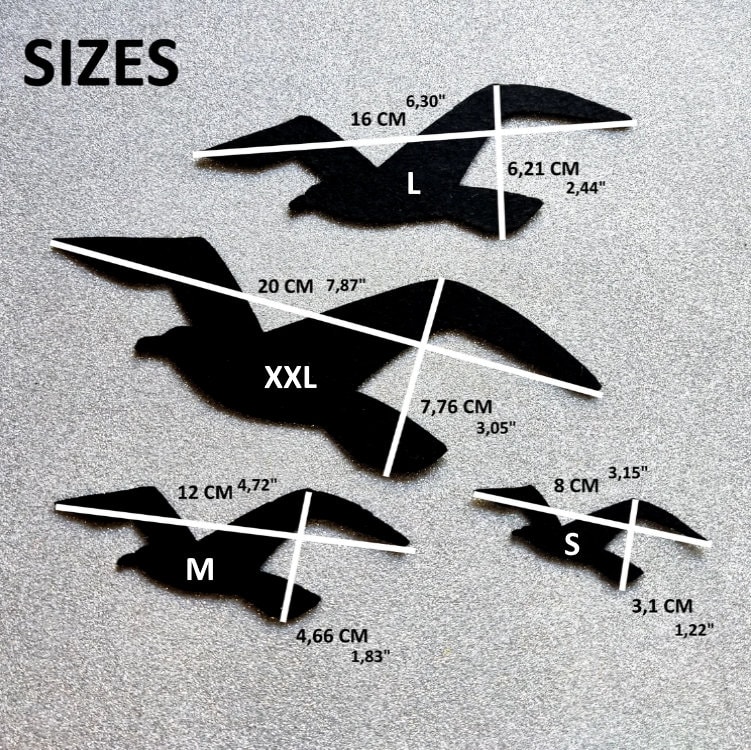 Felt Seagull Cutouts Craft Supplies Seagull Die Cut Felt Seagull Sewing ...