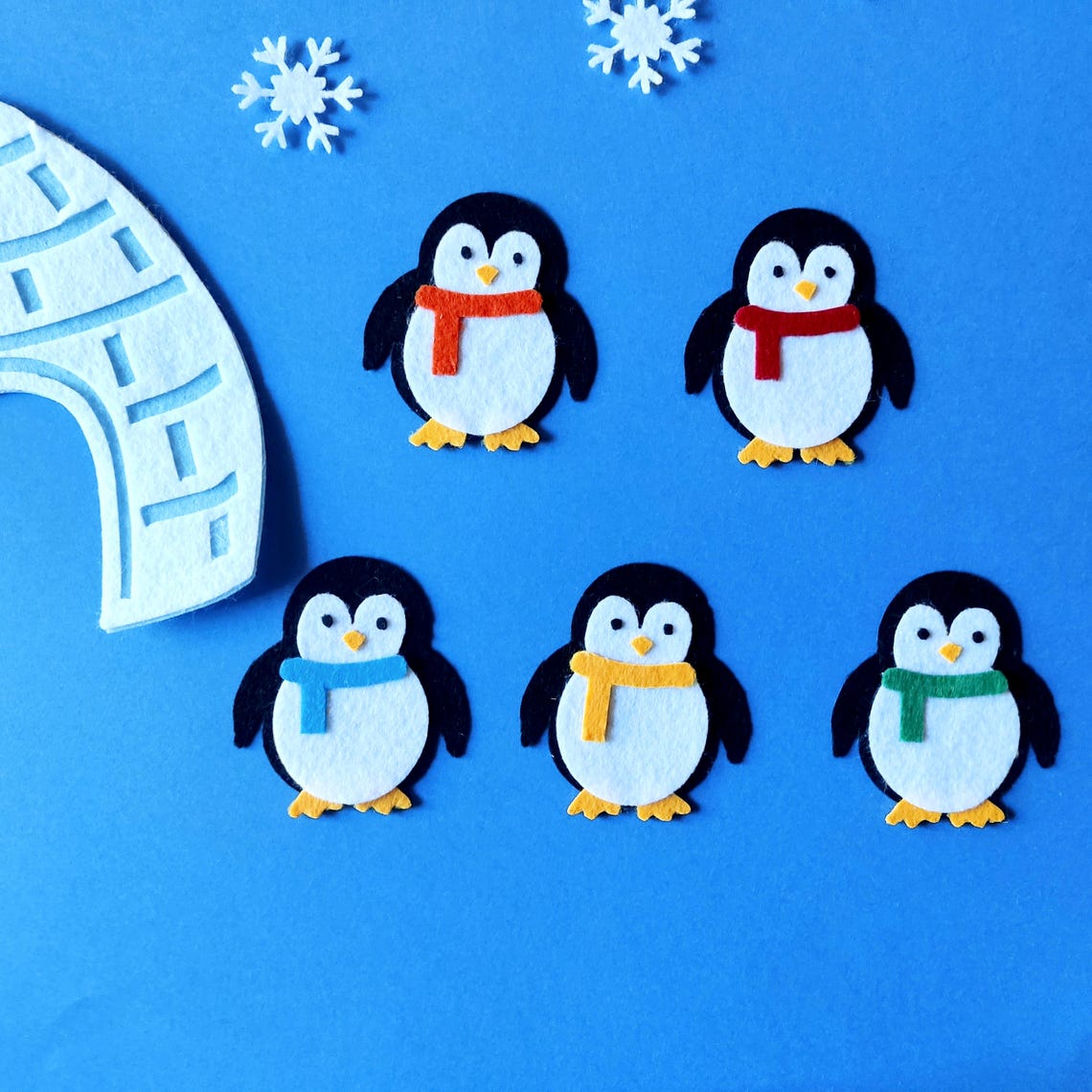 Felt Penguins Felt Board Story Quiet Book Felt Set Preschool Storytime ...