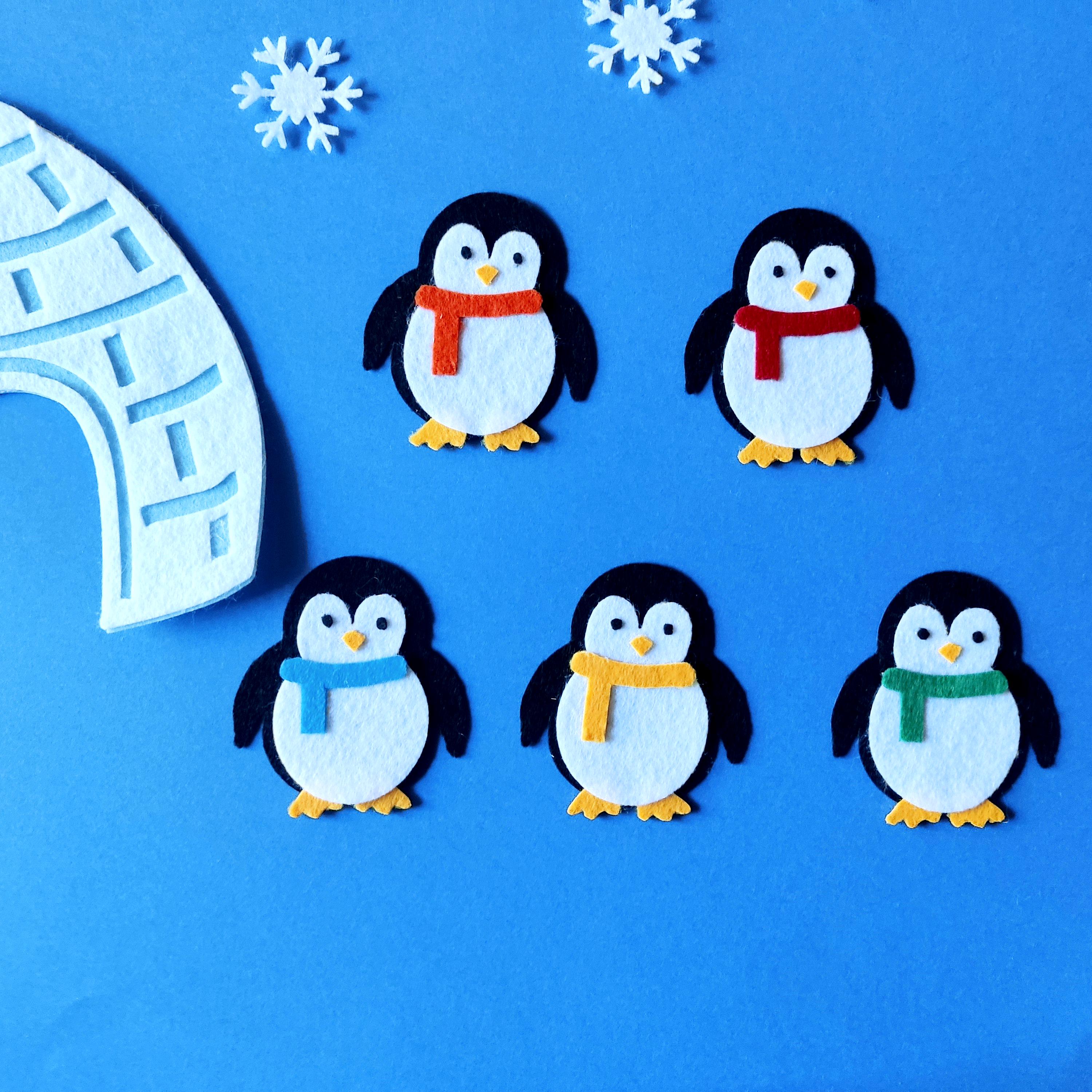 Felt Penguins Felt Board Story Quiet Book Felt Set Preschool Storytime ...